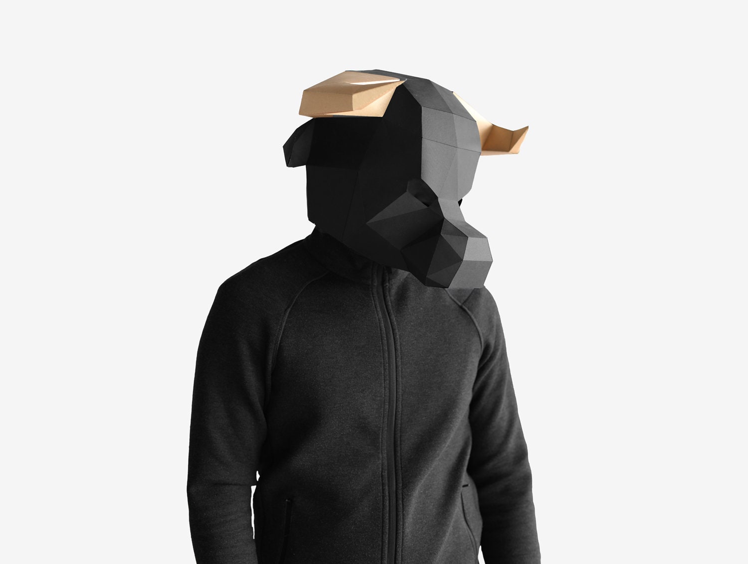 DIY Low Poly Bull Mask, Low Poly Red Bull Mask,diy Printable Animal ...