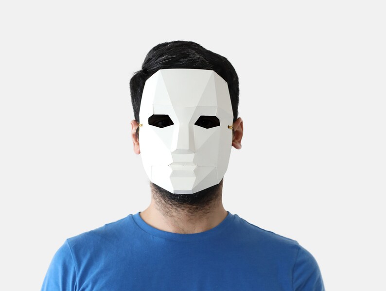 DIY Low Poly Face Mask Low Poly Face Mask Man Face Mask 3D | Etsy