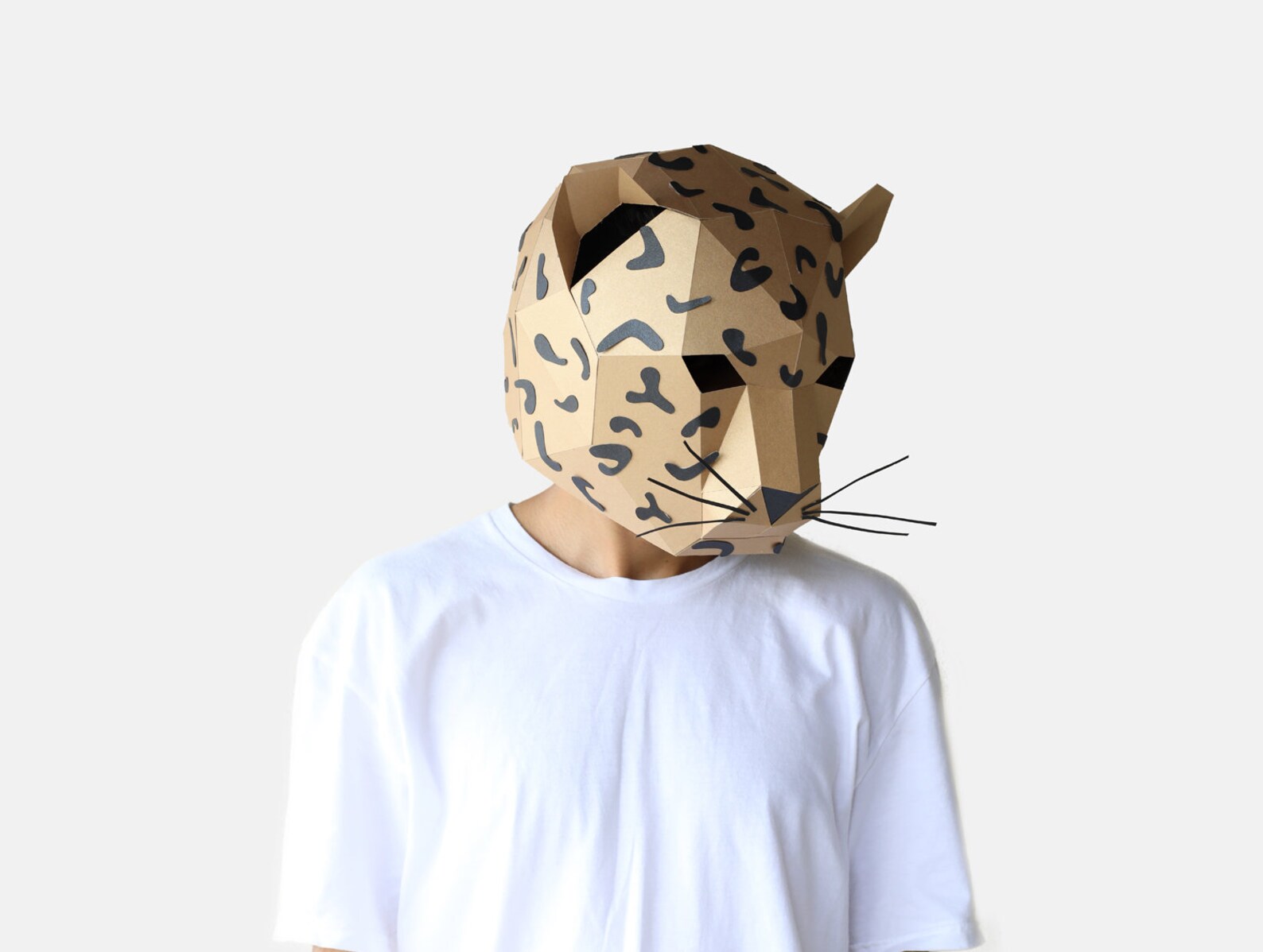 DIY Low Poly Cheetah Mask Cheetah Mask DIY Printable Animal | Etsy