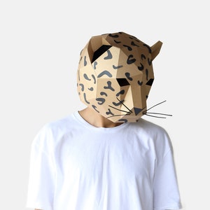 DIY Low Poly Cheetah Mask, Cheetah Mask, DIY Printable Animal Mask ...