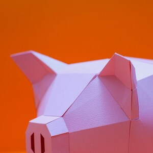 Pig Sculpture Papercraft, 3D Paper Craft, Pig Sculpture, DIY 3D, Low ...