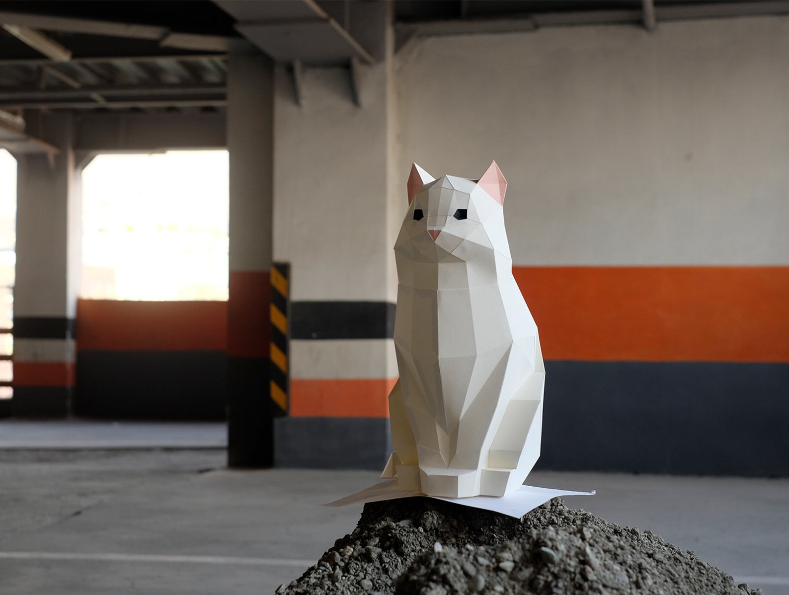 DIY Low Poly Persian Cat Sculpture, Low Poly Cat Sculpture, Persian Cat ...