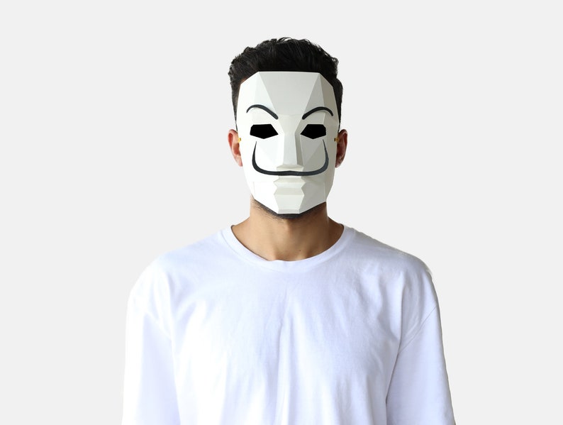 Low Poly Human Face Mask DIY Human Face Mask Low Poly Paper - Etsy Norway