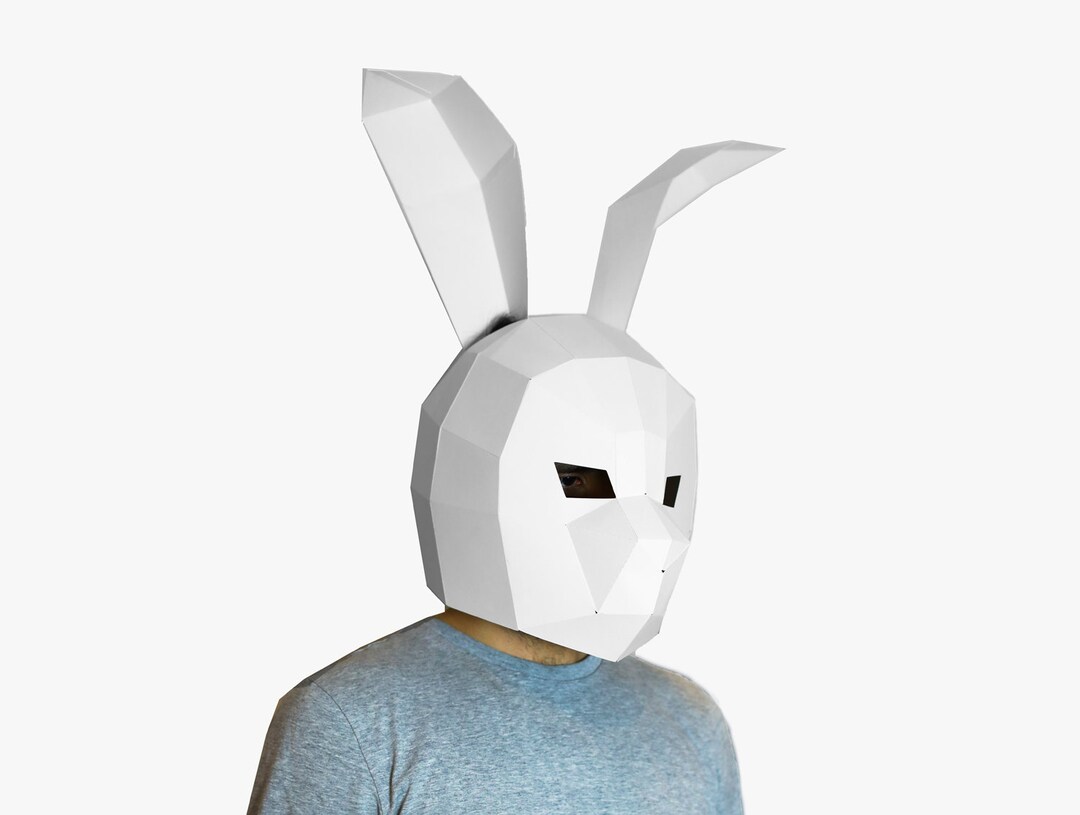 Rabbit Mask, DIY Hare Mask, Halloween Mask, Easter Rabbit, Instant Pdf ...