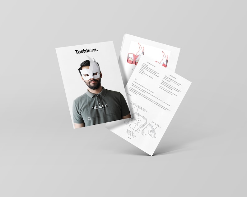 DIY Low Poly Fire Mask, Fire Mask, Papercraft Template, 3D Low Poly ...