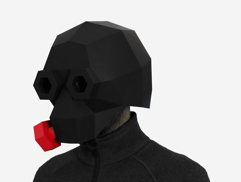 Gas Mask DIY lowpoly Gas mask Papercraft Template 3D Low | Etsy