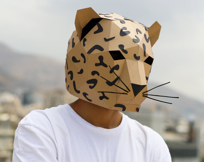 DIY Low Poly Cheetah Mask, Cheetah Mask, DIY Printable Animal Mask ...