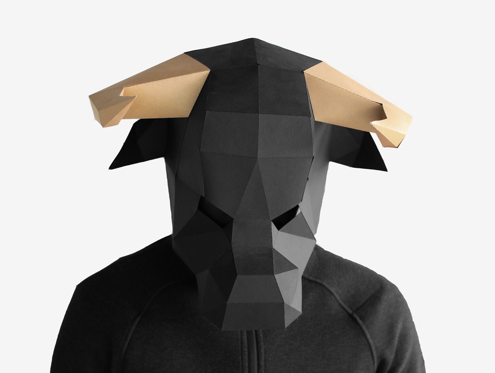 DIY Low Poly Bull Mask, Low Poly Red Bull Mask,diy Printable Animal ...