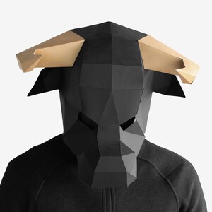 DIY Low Poly Bull Mask, Low Poly Red Bull Mask,diy Printable Animal ...