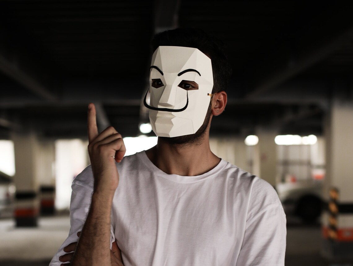 Low Poly Human Face Mask, DIY Human Face Mask, Low Poly Paper Craft ...