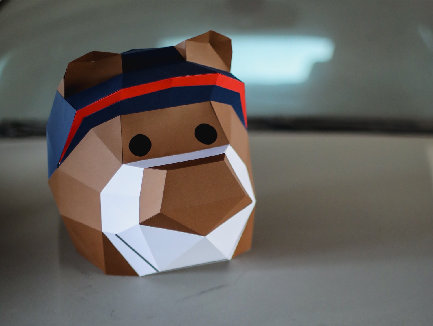 DIY Low Poly Teddy Bear Mask, Low Poly Bear Mask,paper Craft Template ...