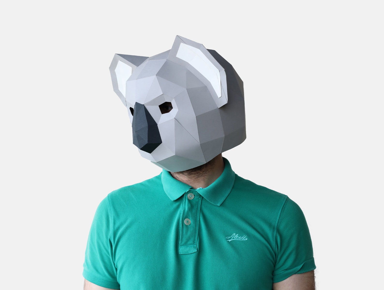 DIY Low Poly Koala Mask, Papercraft Template, 3D Low Poly Masks ...