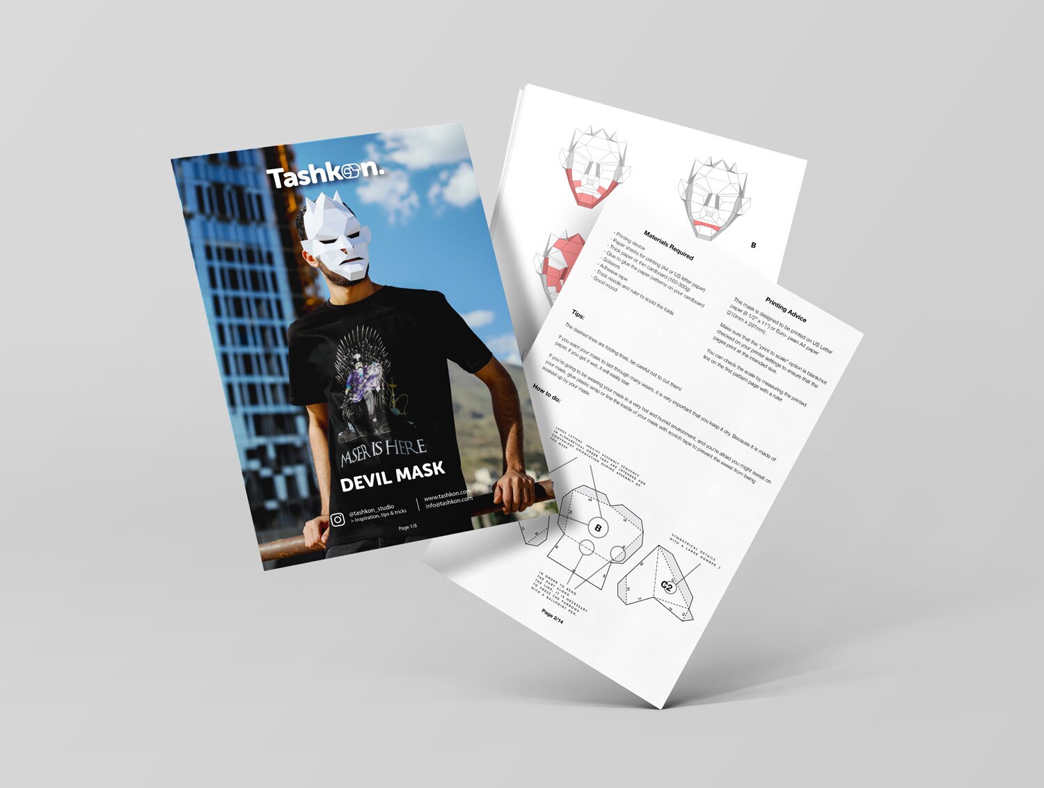 DIY Low Poly DEVIL Mask - Make This Easy Mask for Halloween, With This ...