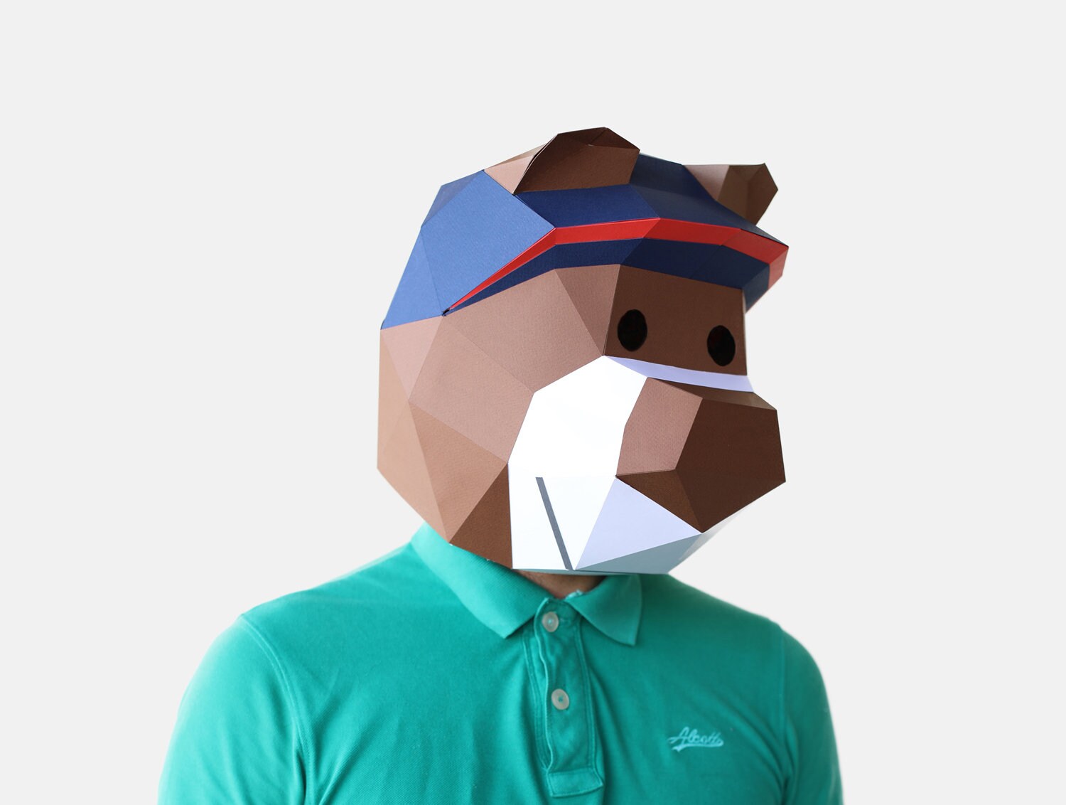 DIY Low Poly Teddy Bear Mask, Low Poly Bear Mask,paper Craft Template ...