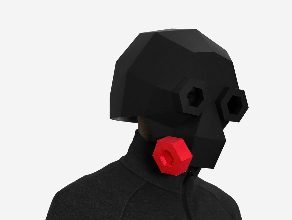 Gas Mask DIY lowpoly Gas mask Papercraft Template 3D Low | Etsy