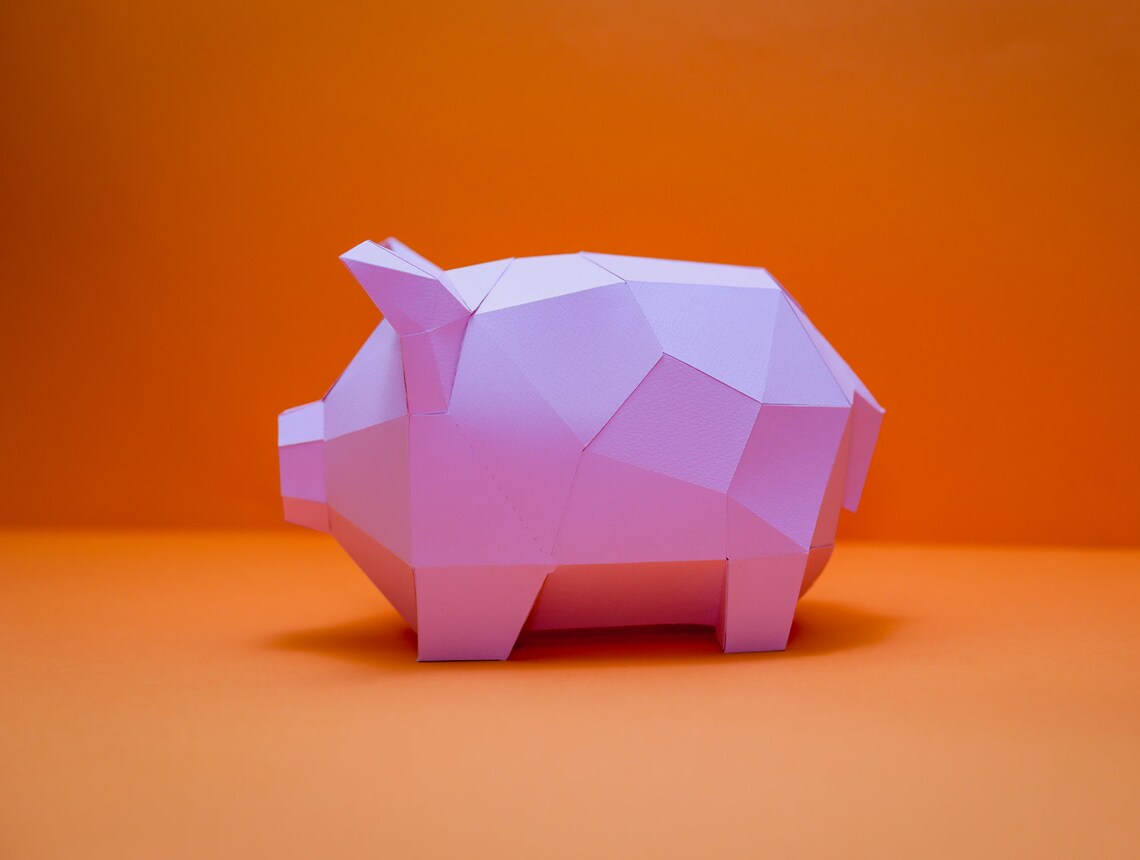 Pig Sculpture Papercraft, 3D Paper Craft, Pig Sculpture, DIY 3D, Low ...
