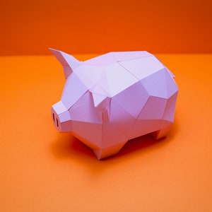 Pig Sculpture Papercraft, 3D Paper Craft, Pig Sculpture, DIY 3D, Low ...