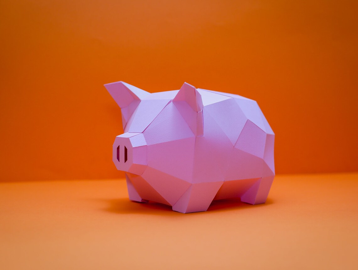 Pig Sculpture Papercraft, 3D Paper Craft, Pig Sculpture, DIY 3D, Low ...