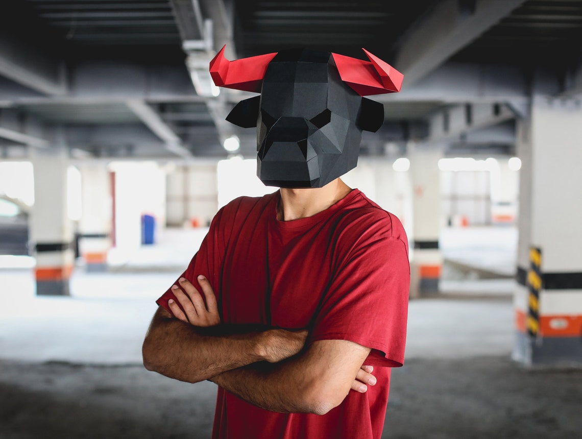 DIY Low Poly Bull Mask Low Poly Redbull Maskdiy Printable | Etsy