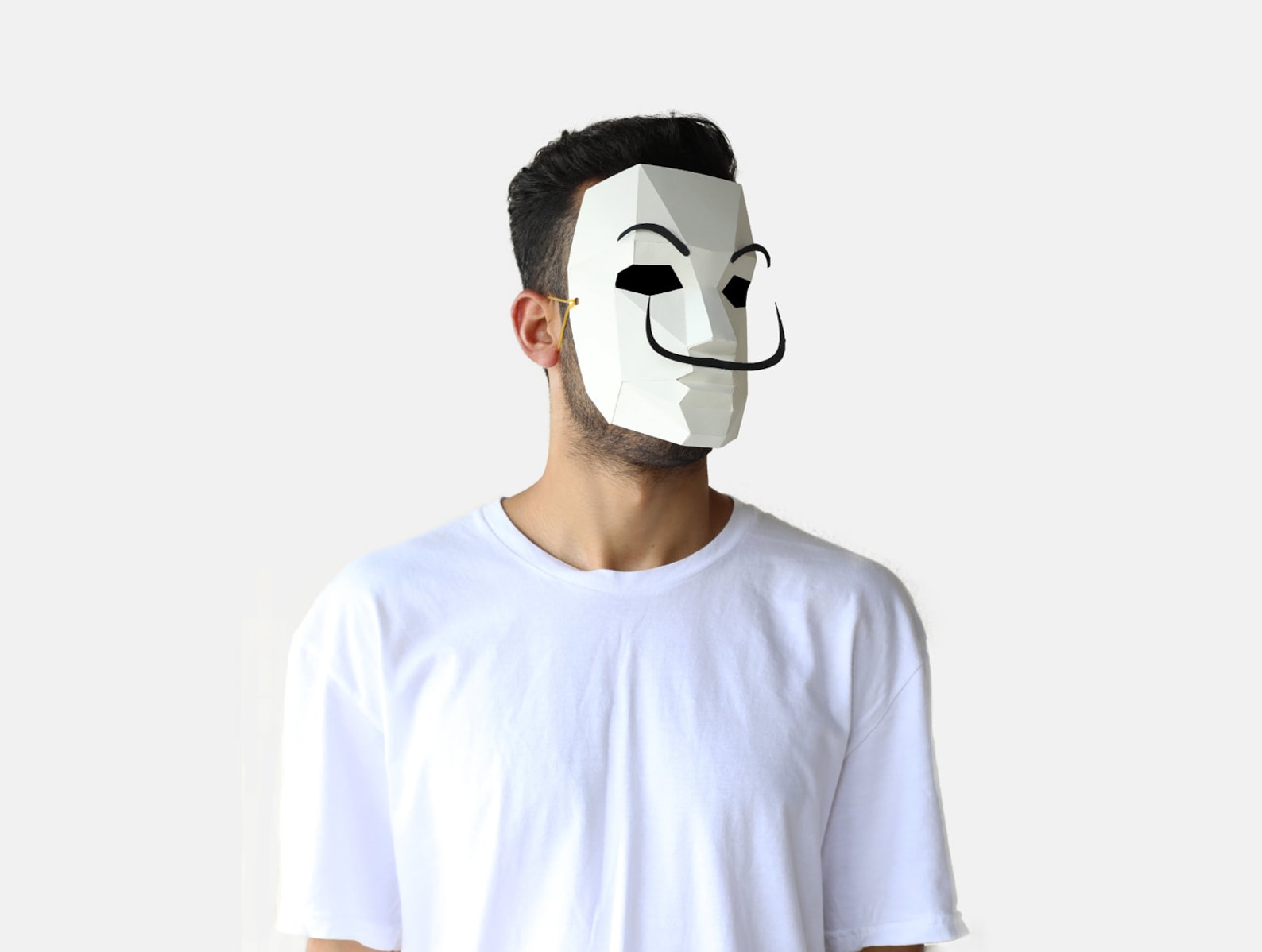 Low Poly Human Face Mask, DIY Human Face Mask, Low Poly Paper Craft ...