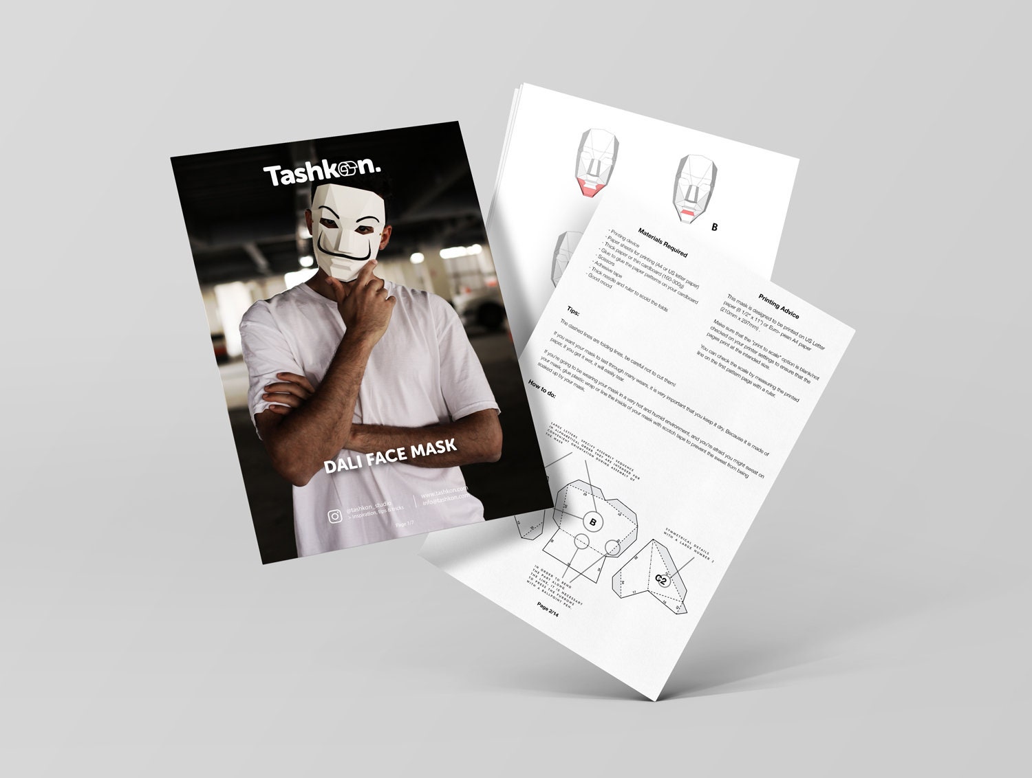 Low Poly Human Face Mask, DIY Human Face Mask, Low Poly Paper Craft ...