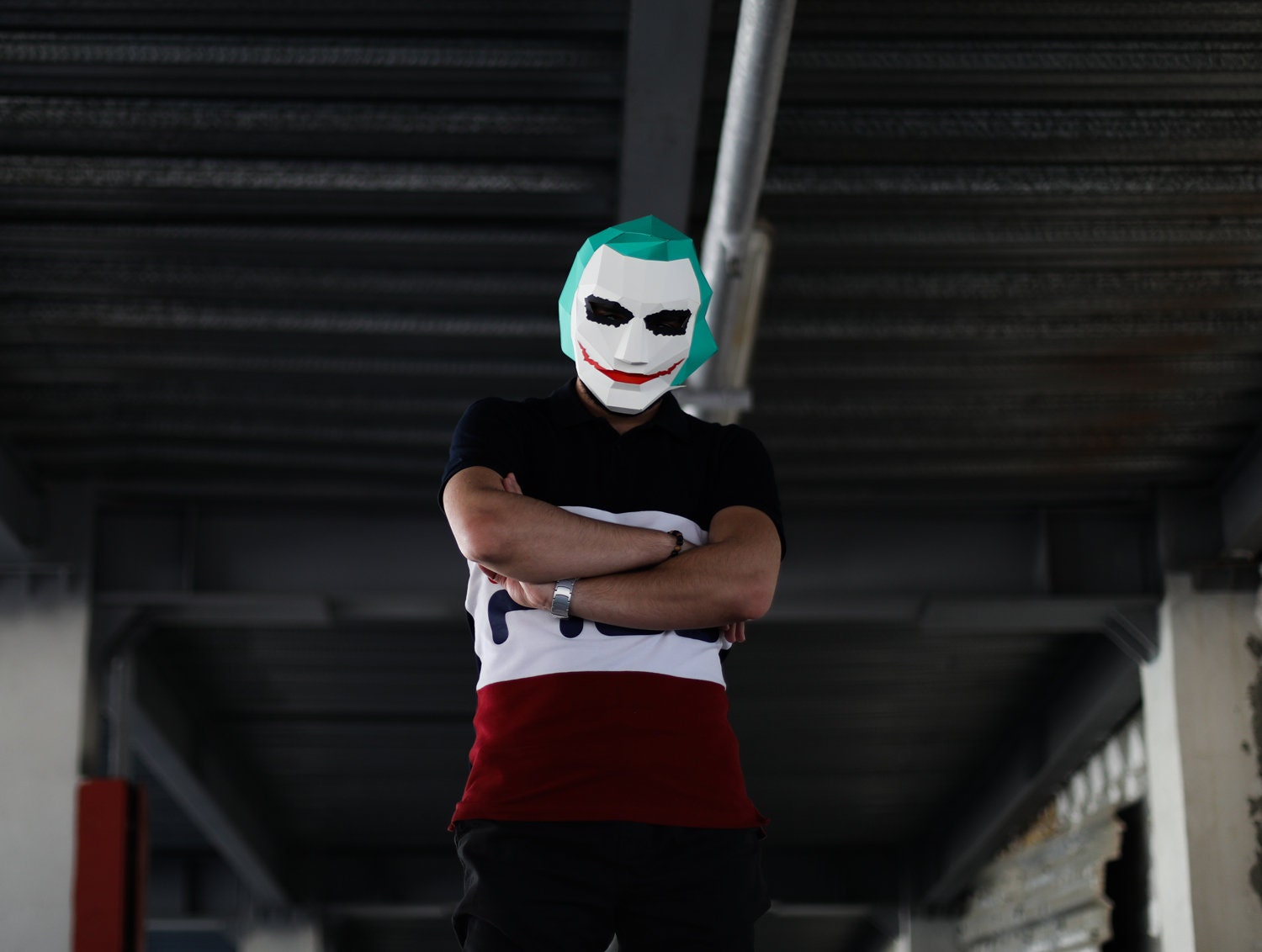 Joker Mask, DIY Low Poly Joker Mask, Papercraft Template, Low Poly ...