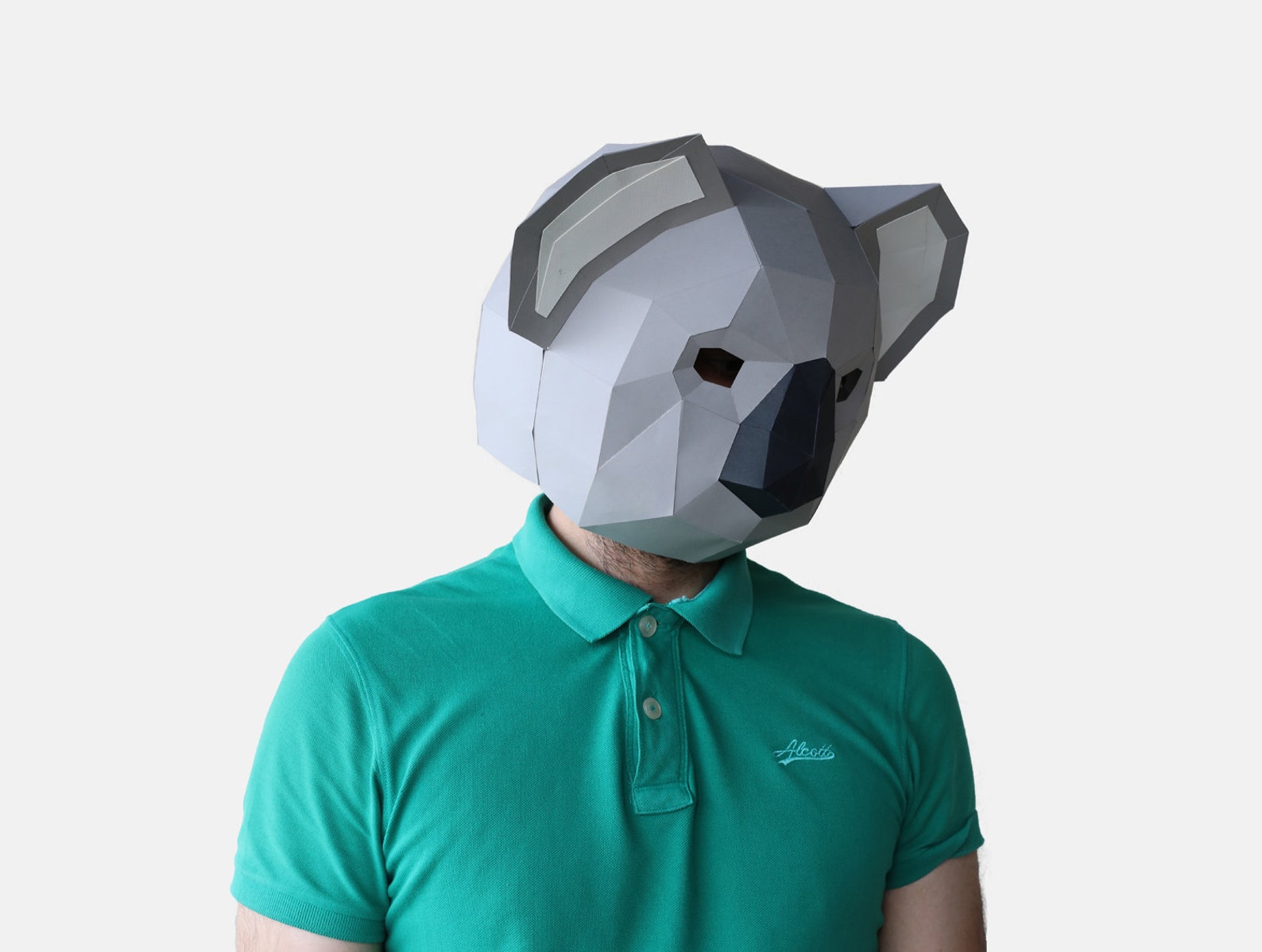 DIY Low Poly Koala Mask, Papercraft Template, 3D Low Poly Masks ...