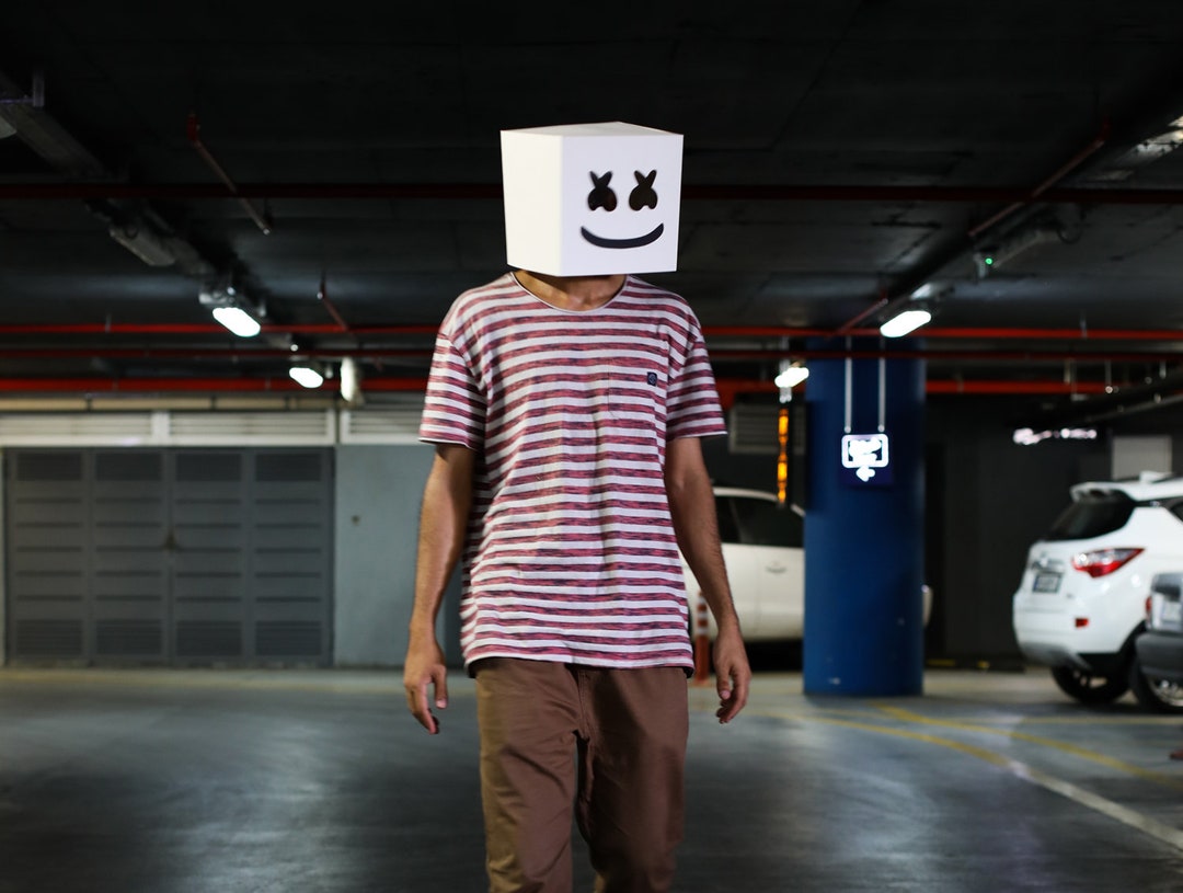 Happy Cube Mask, Low Poly Cube Mask, Papercraft Template, 3D Low Poly ...