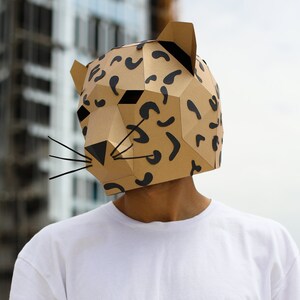 DIY Low Poly Cheetah Mask, Cheetah Mask, DIY Printable Animal Mask ...