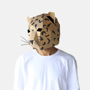 DIY Low Poly Cheetah Mask, Cheetah Mask, DIY Printable Animal Mask ...