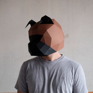 DIY Low Poly Bulldog Mask, Bulldog Mask, Low Poly Dog Mask, Bulldog ...