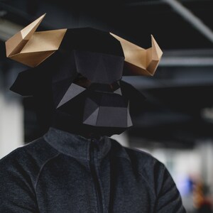 DIY Low Poly Bull Mask, Low Poly Red Bull Mask,diy Printable Animal ...