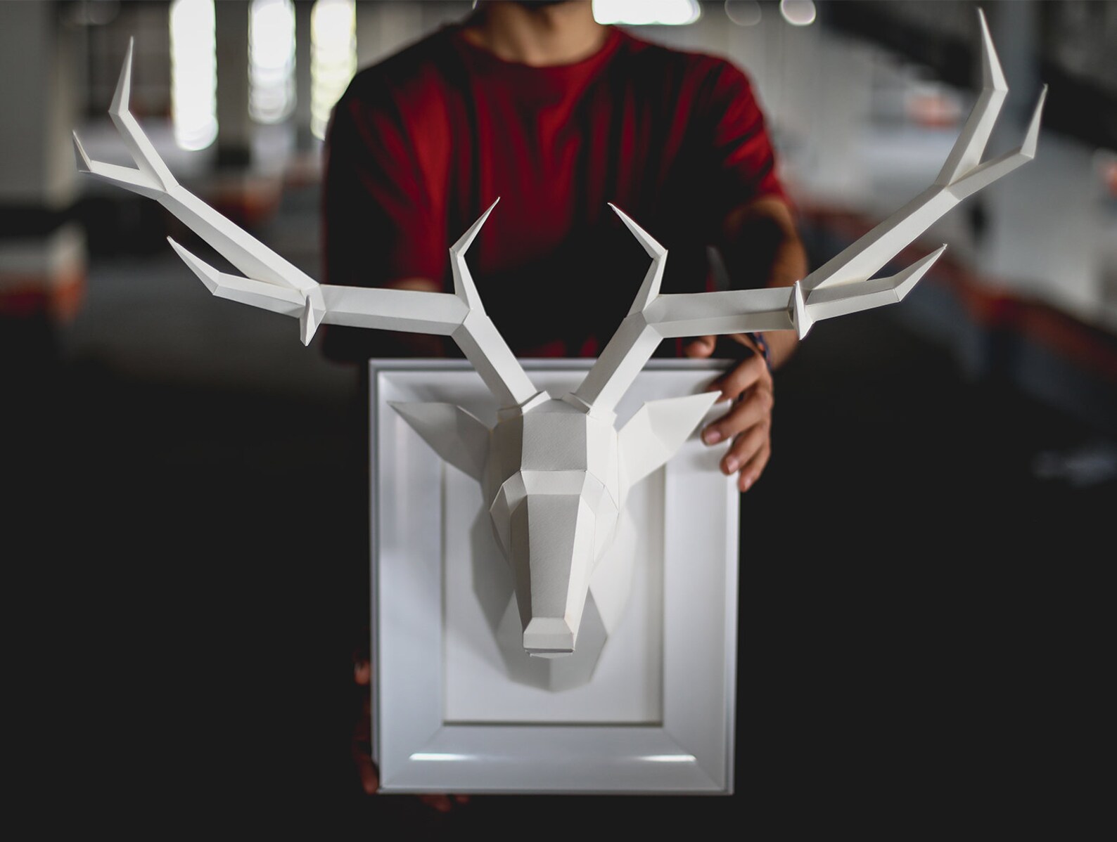 Deer Paper Sculpture, 3D Paper Craft, DIY Wall Art, Origami Deer ...