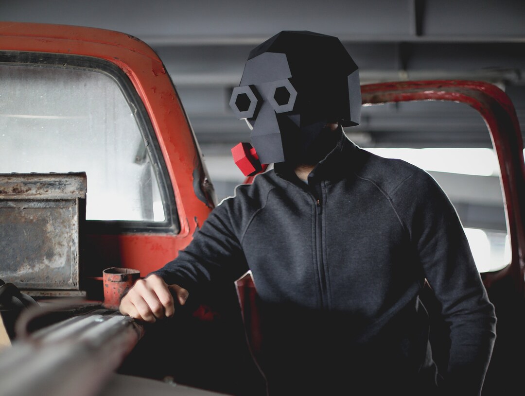 Gas Mask, DIY Lowpoly Gas Mask, Papercraft Template, 3D Low Poly Masks ...