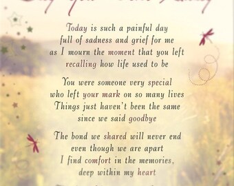 Large A4 Digital Graveside Memorial Mourning Poem. - Etsy