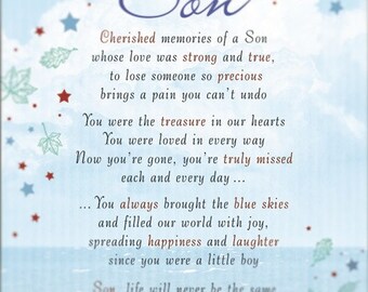 Large A4 Digital Graveside Memorial Mourning Poem. in Loving Memory of ...