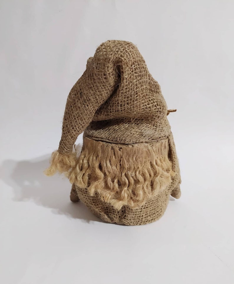 Jute and Burlap Christmas Gnome Jar,candy Box,scandinavian Gnome ...