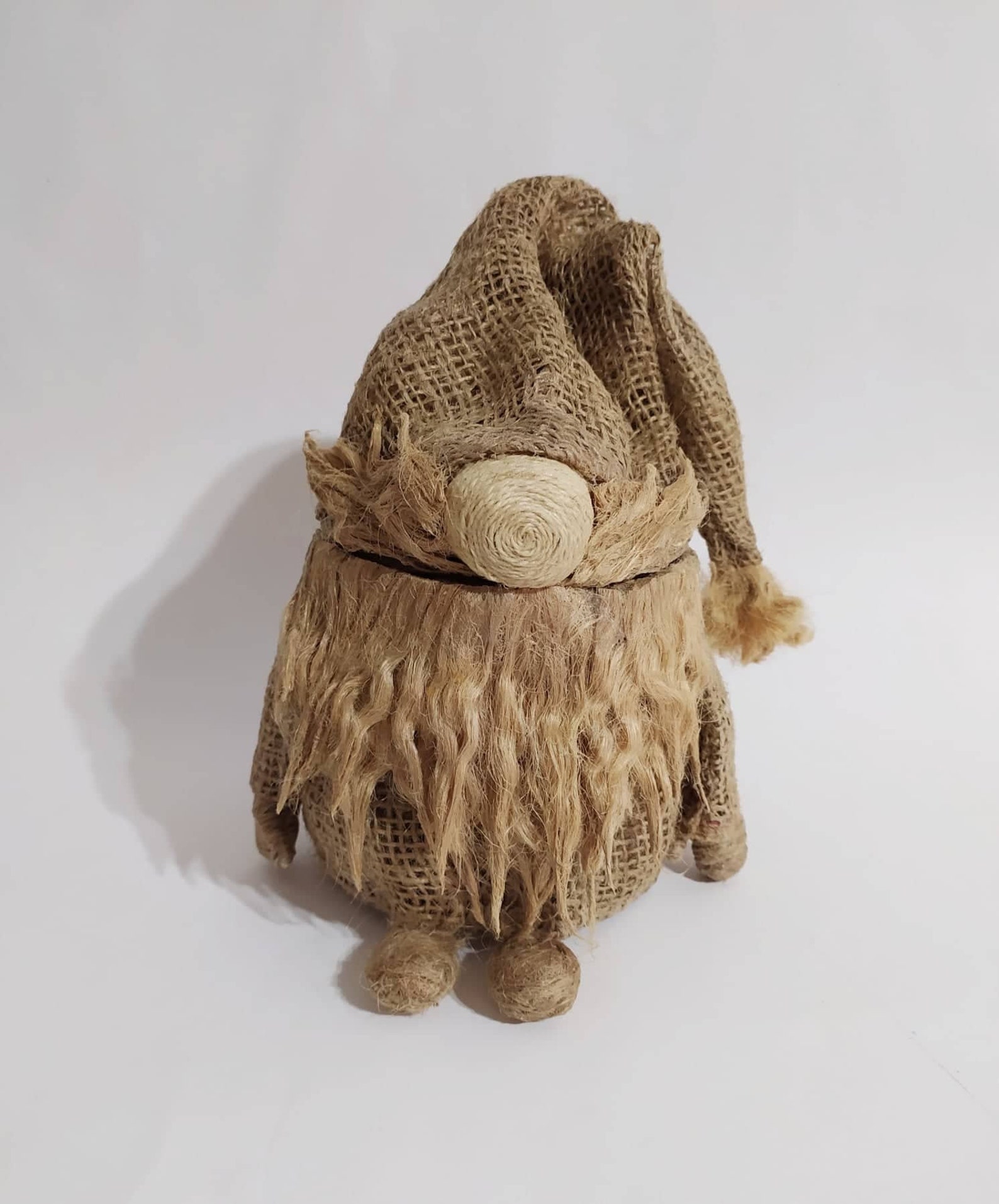 Jute and Burlap Christmas Gnome Jar,candy Box,scandinavian Gnome ...