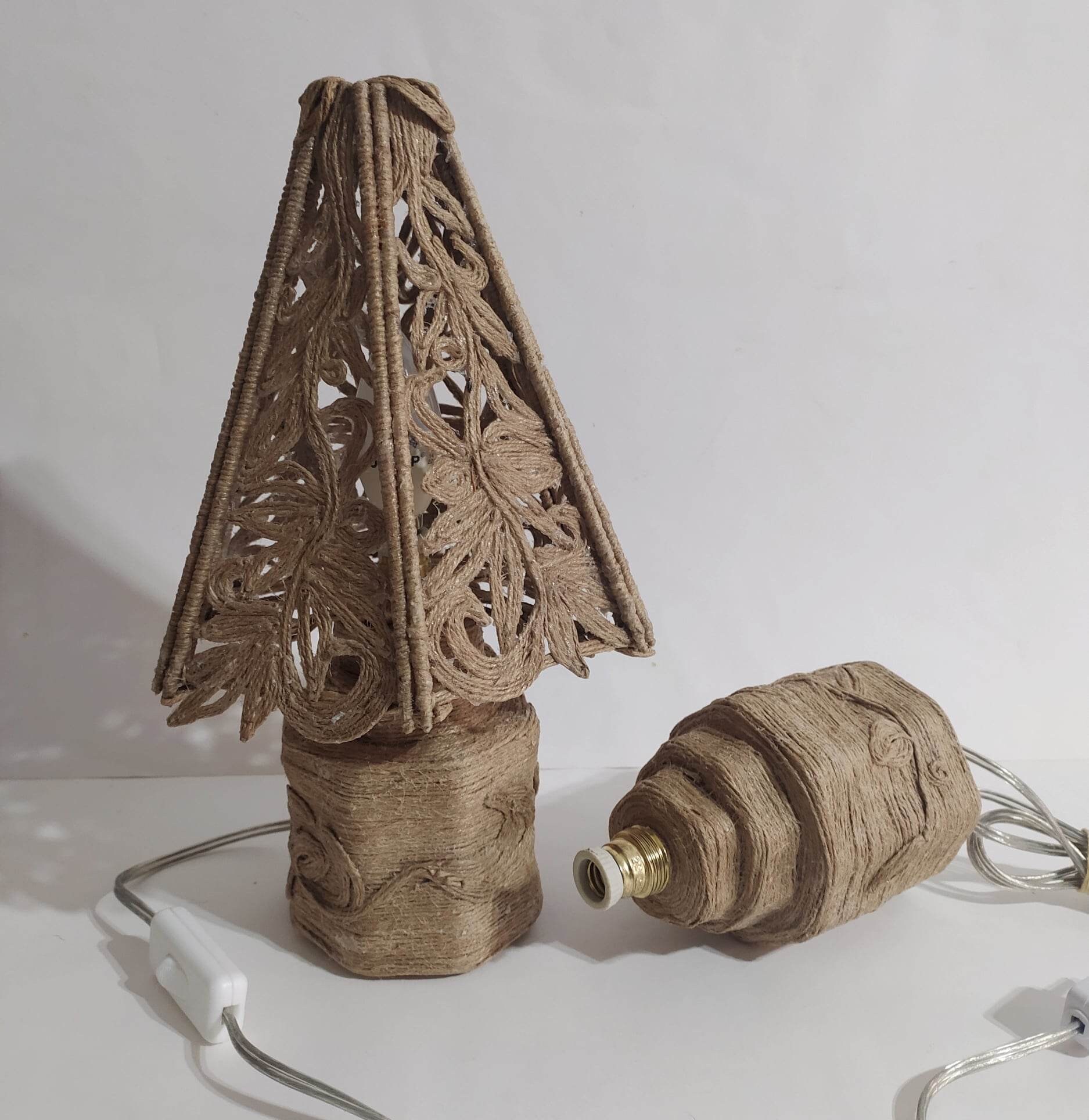 Handmade Jute Filigran Light Fixture, Jute and Cork, Exclusively ...