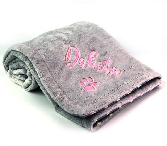 New Puppy Gift Dog Blanket Grey Personalized Pet | Etsy