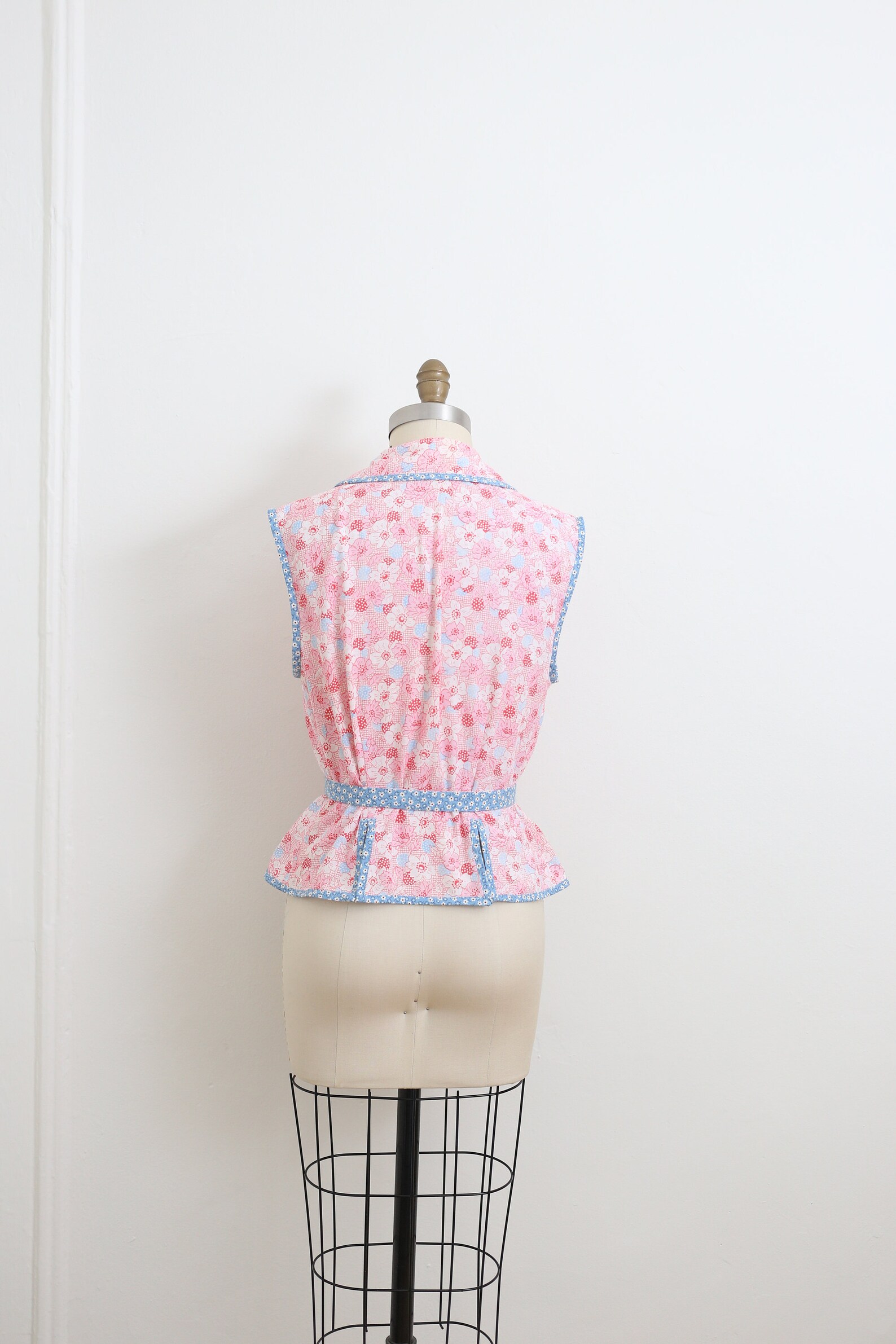 The Sally Shirt 1950's Vintage Reproduction Pink/ Blue - Etsy