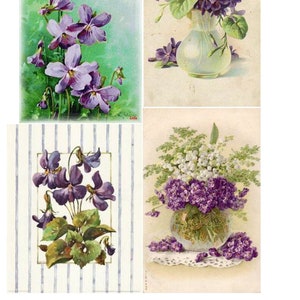 Purple Vintage Adverts & Postcards - Ephemera Digital Download - 12 ...