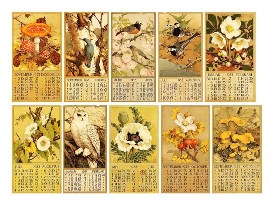 1930 Vintage Calendar Digital Download - Junk Journal Printable - 1 ...