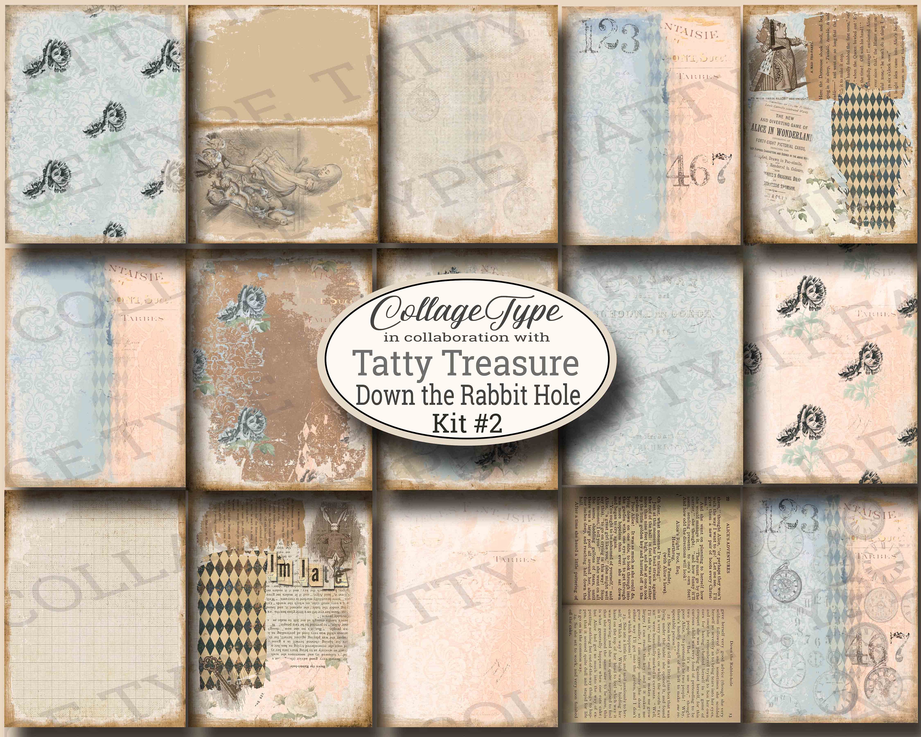 Down the Rabbit Hole Junk Journal Printable Kit Alice in - Etsy UK