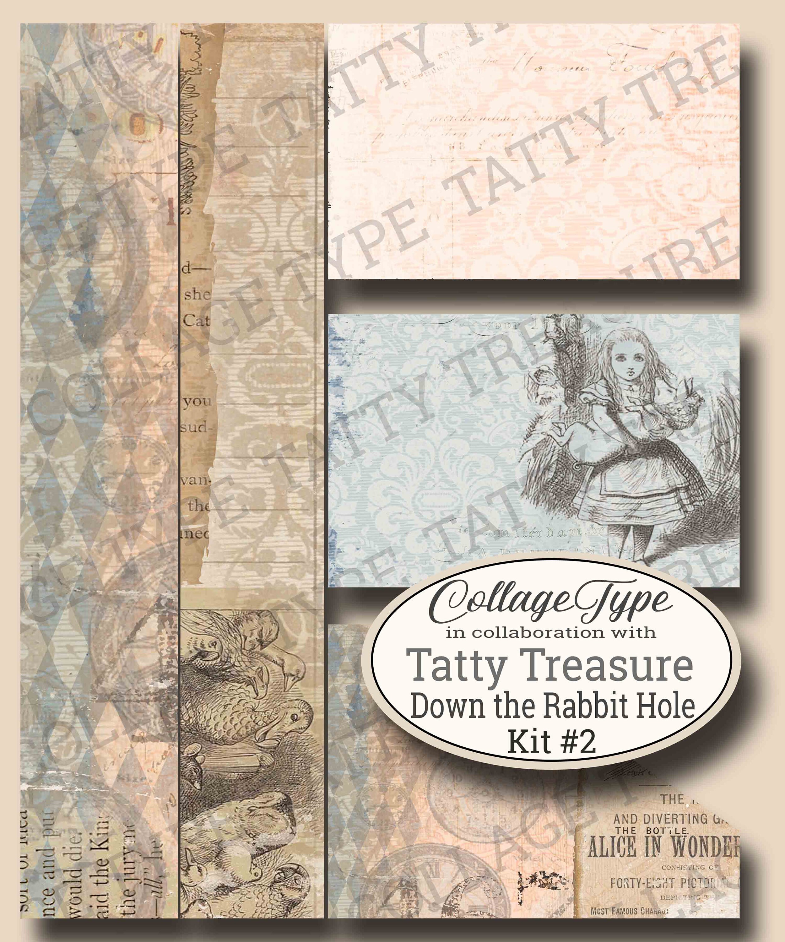 Down the Rabbit Hole Junk Journal Printable Kit Alice in - Etsy UK