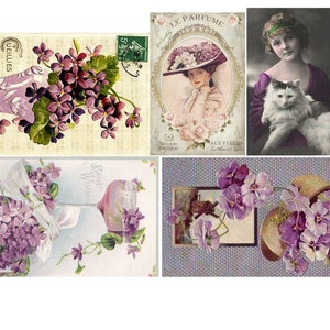 Purple Vintage Adverts & Postcards - Ephemera Digital Download - 12 ...