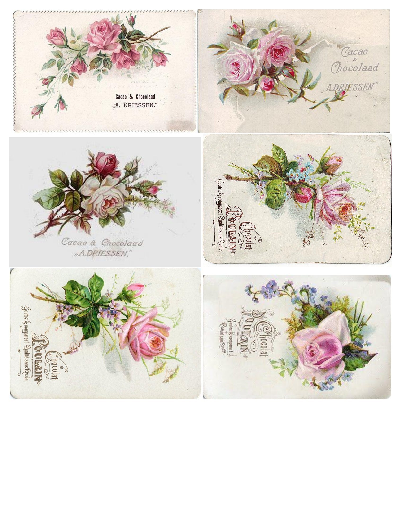 Pink Vintage Adverts & Postcards - Ephemera Digital Download - 14 Page ...