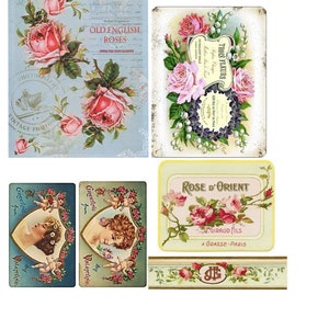 Pink Vintage Adverts & Postcards - Ephemera Digital Download - 14 Page ...