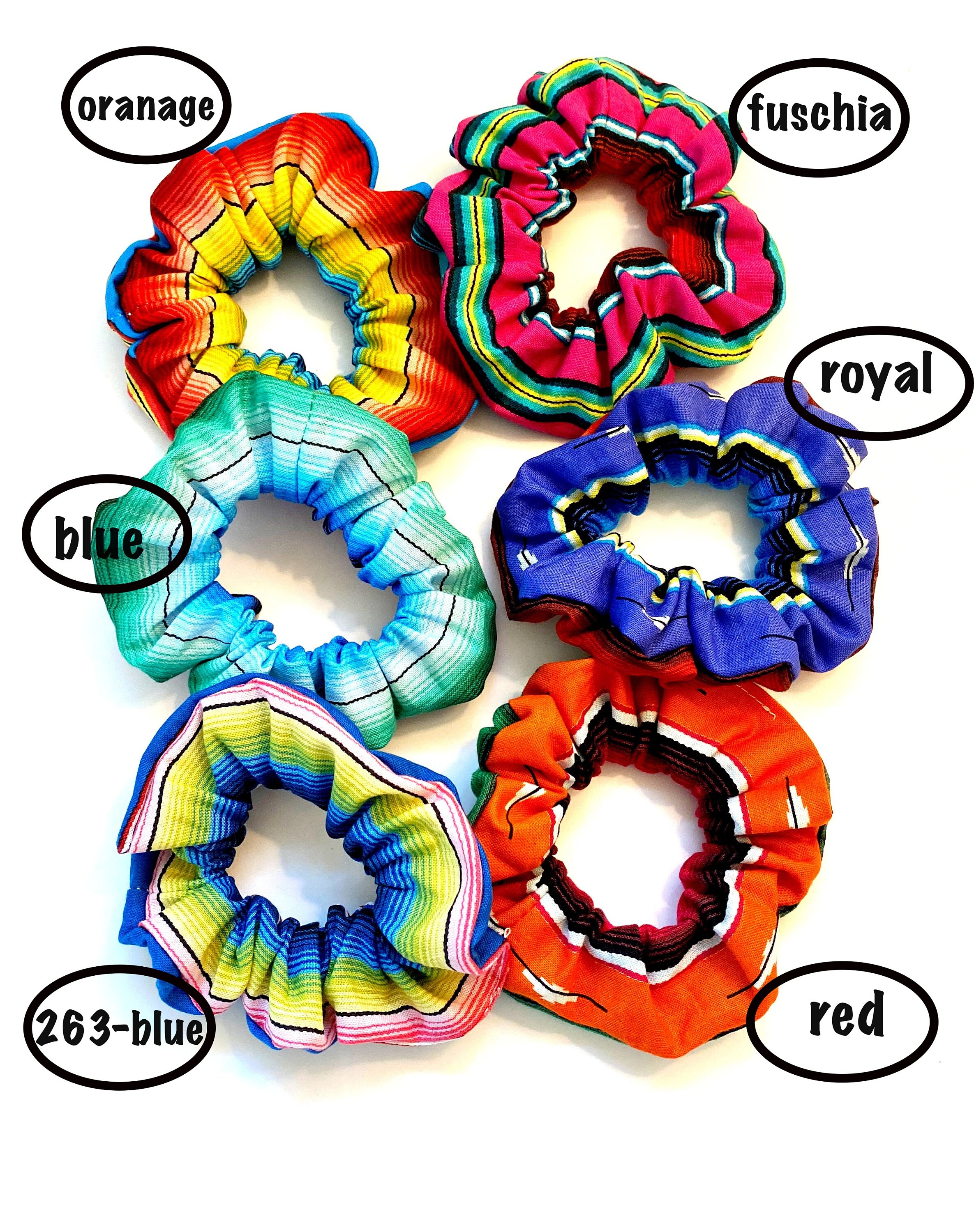 Mexican Fiesta Scrunchie Double Sided Mexican Fiesta Fuchsia - Etsy