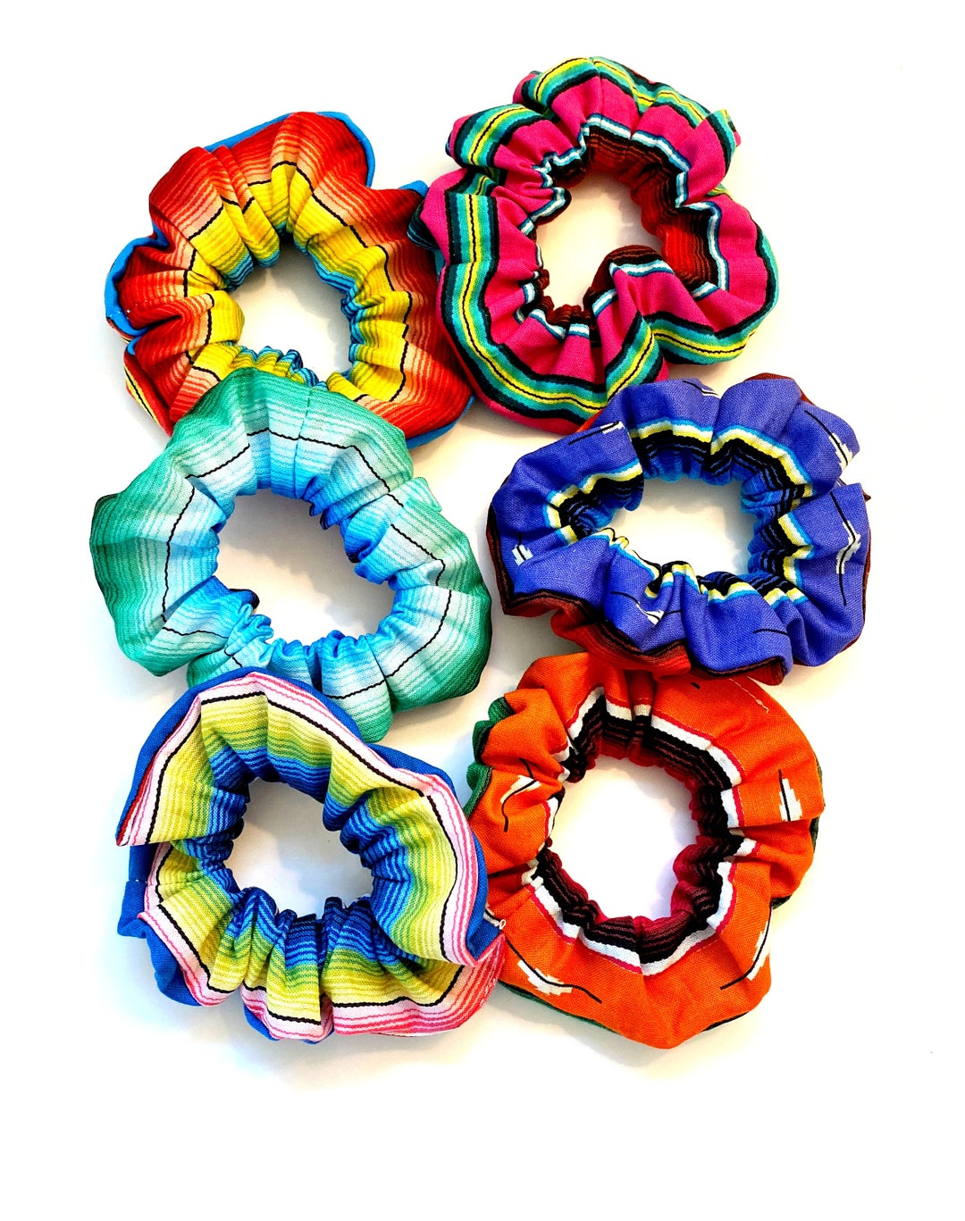 Mexican Fiesta Scrunchie Double Sided Mexican Fiesta Fuchsia Print Hair ...